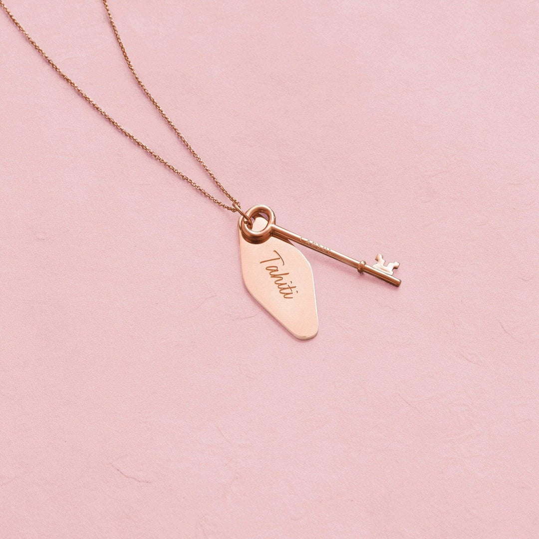 Custom Hotel Key Necklace Gold Key Necklace Key Jewelry Capsul Jewelry Sterling Silver Gold